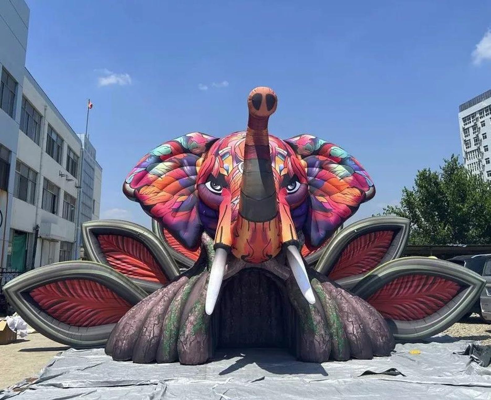 Inflatable Elephant Stage DJ Booth LED Cover Tent Party Rave Festival ...