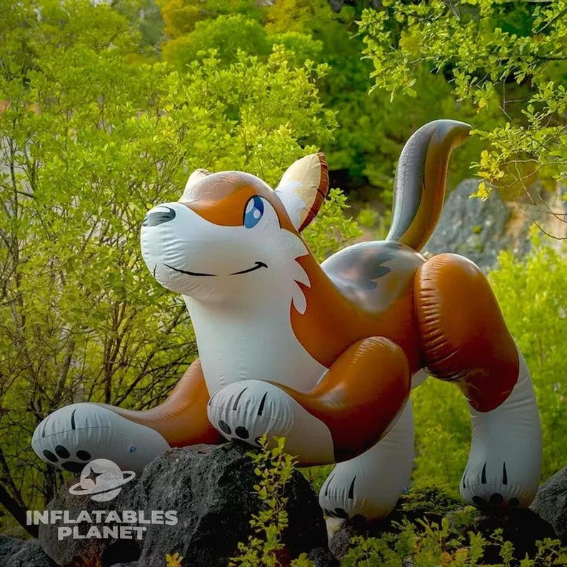 Inflatable Giant Wolf Animal Figure Blow up Party Big Yard Game Cartoon ...