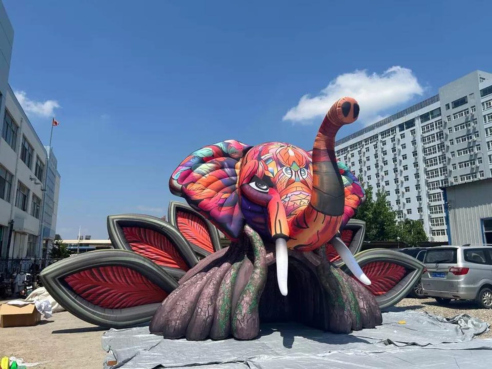 Inflatable Elephant Stage DJ Booth LED Cover Tent Party Rave Festival ...