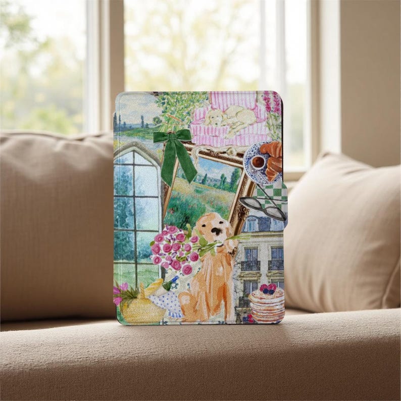 Floral Dog Kindle Case With Hand Strap for Paperwhite 12th/11th/10th ...