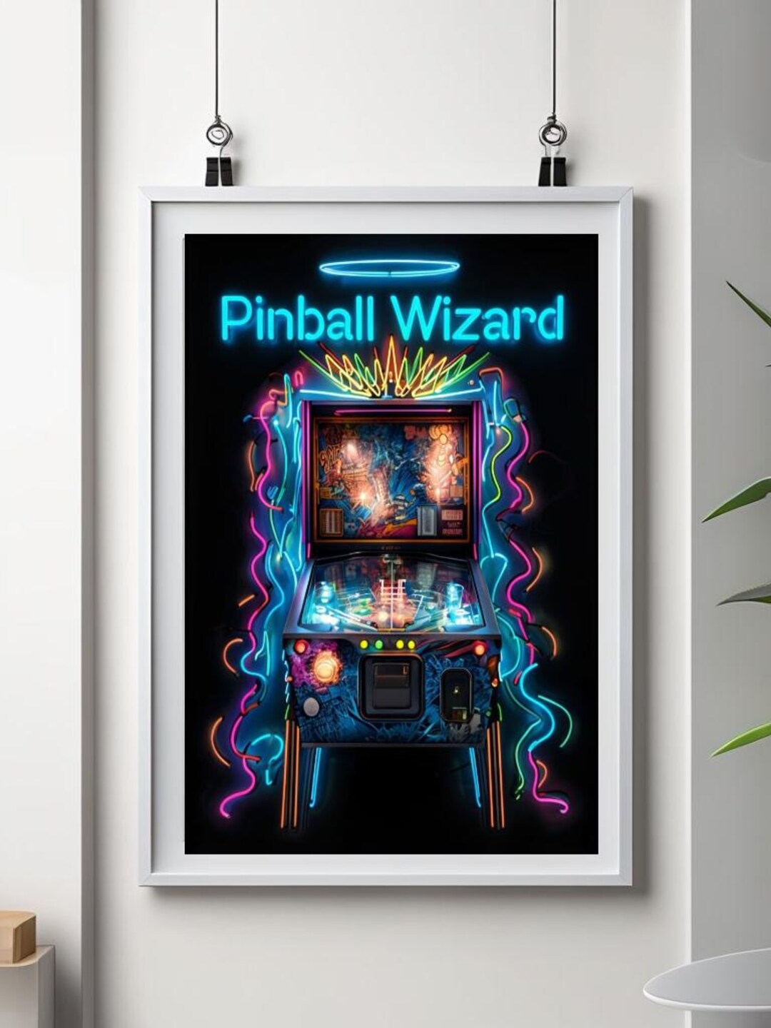 Pinball Wizard Digital Download Neon Poster - Retro Arcade Aesthetic - Etsy