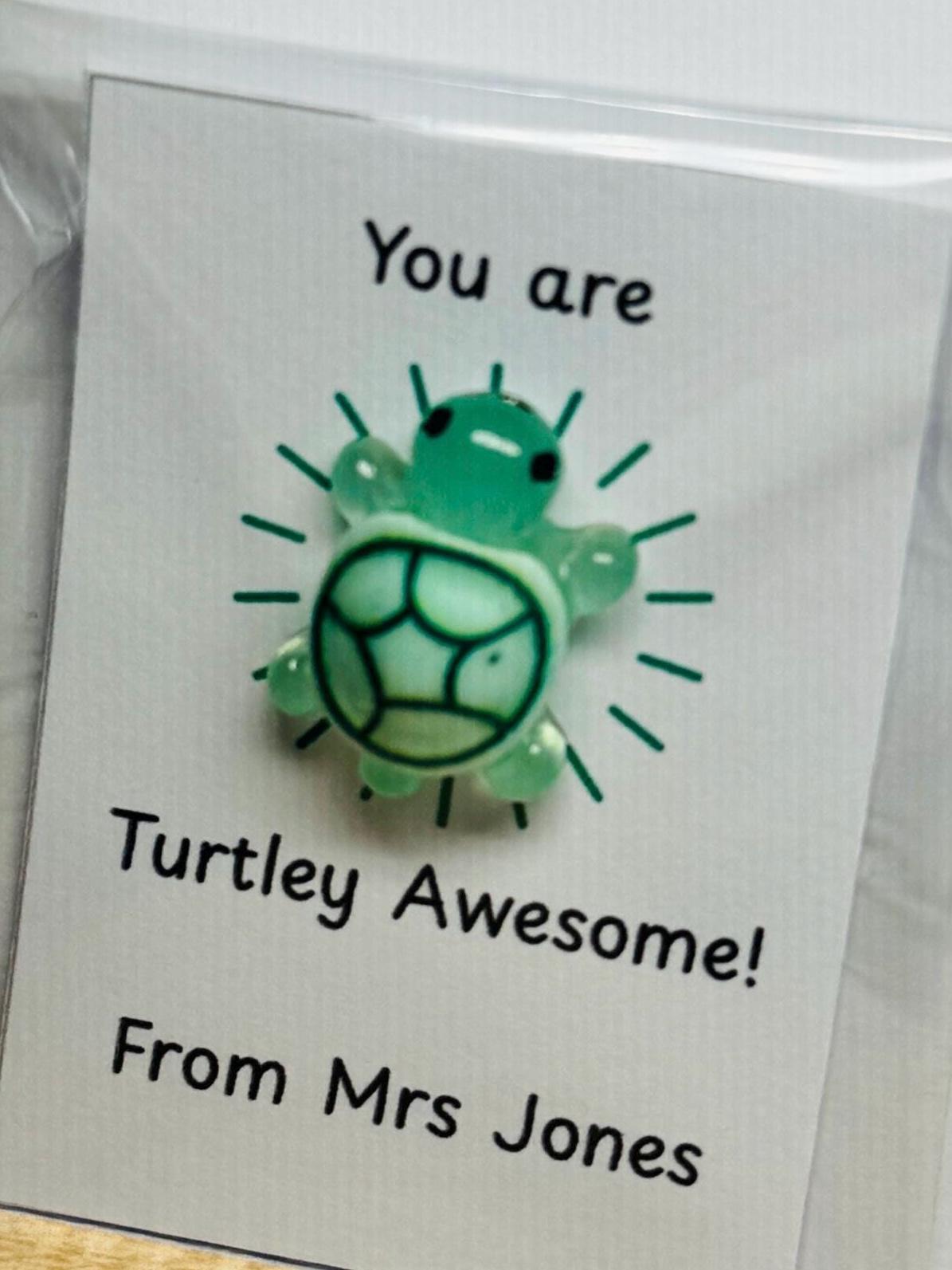 Personalised Teacher to Pupil Class Reward Gift - Turtley Awesome Mini ...