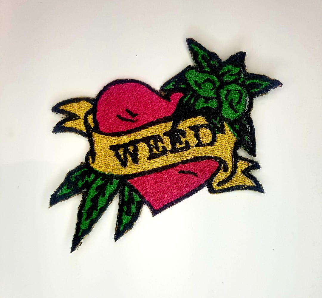 Heart Weed Patch - Iron-on Applique 4” - Etsy