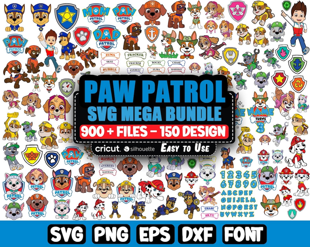 Paw Patrol SVG Bundle, Kids Birthday Svg, Paw Patrol Png, Svg for ...
