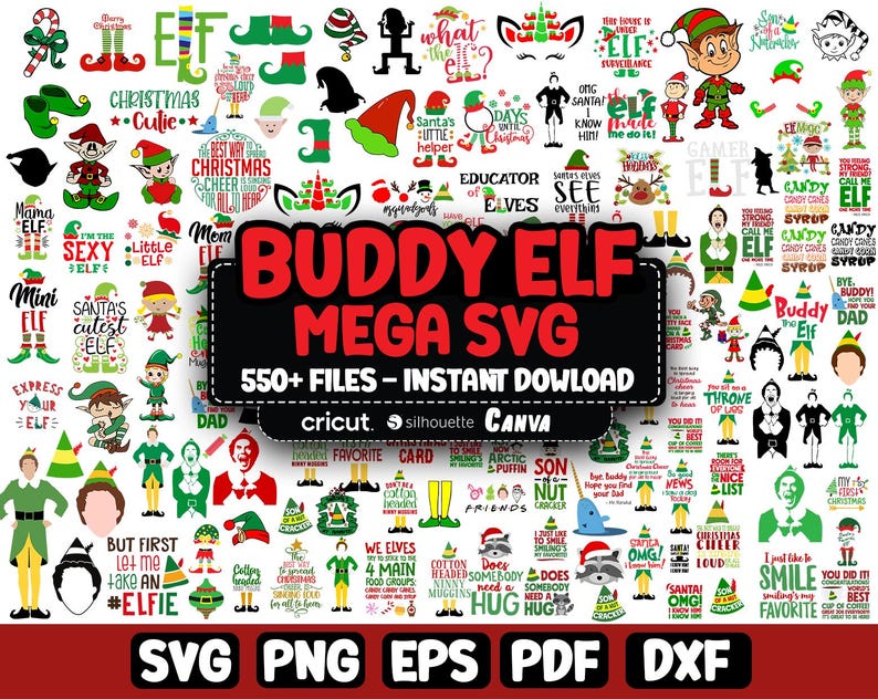 Buddy the Elf Svg Bundle, Christmas SVG, Clipart Files, Elf Svg, Elf ...