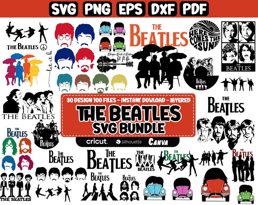 The Beatles Svg Bundle, Beatles Png File, Clipart Bundle, Digital Files ...
