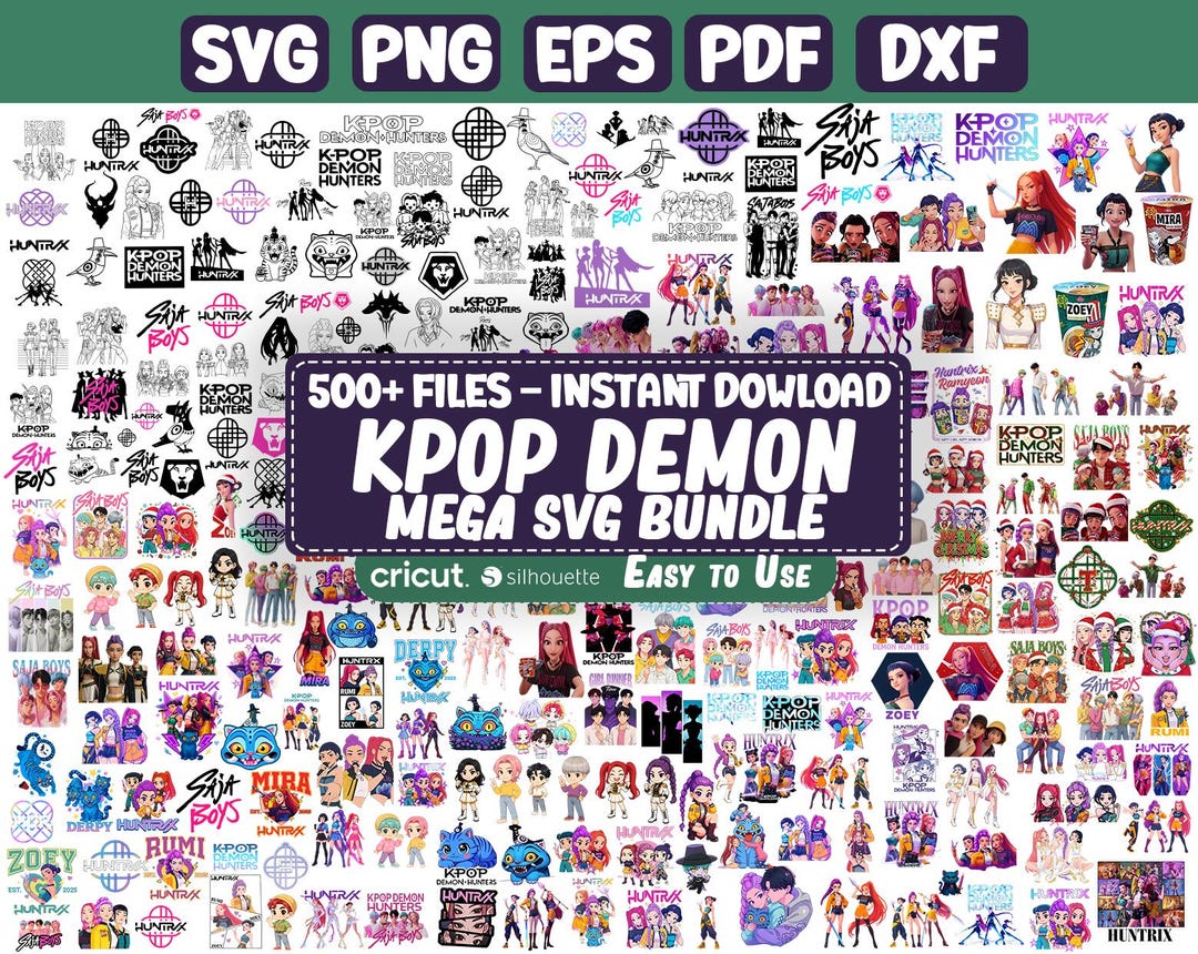 Huntrix Kpop Dämonenjäger SVG Bundle, Kpop Png, Kpop Dämonenjäger Png ...