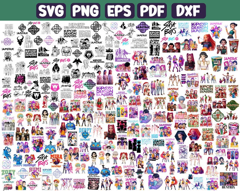 Paquete SVG de Huntrix Kpop Demon Hunters, Kpop Png, Kpop Demon Hunters ...