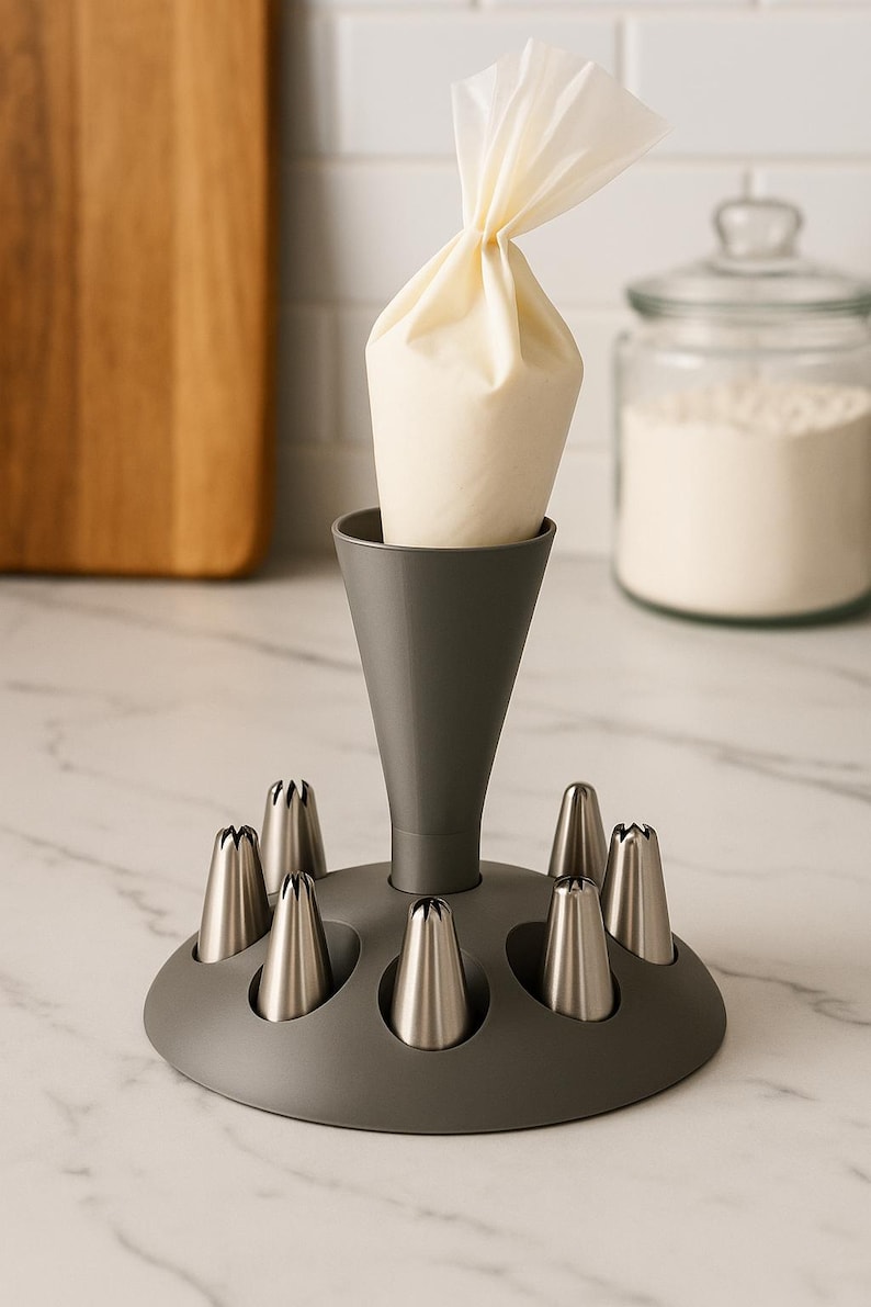 Piping Bag Holder STL – 3D Printing File – Icing Bag Stand With 21 Cm ...