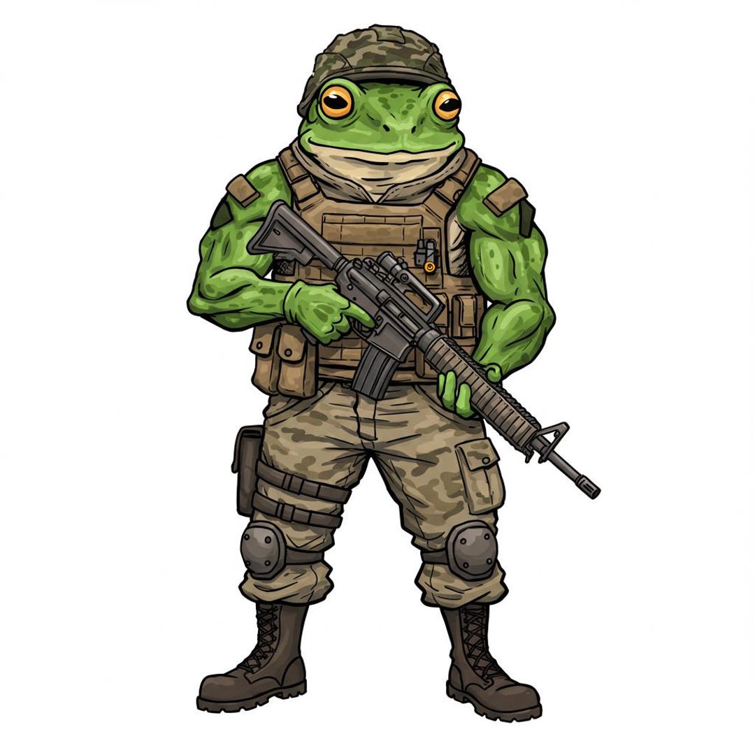 Cartoon Military Frog Flag - Etsy