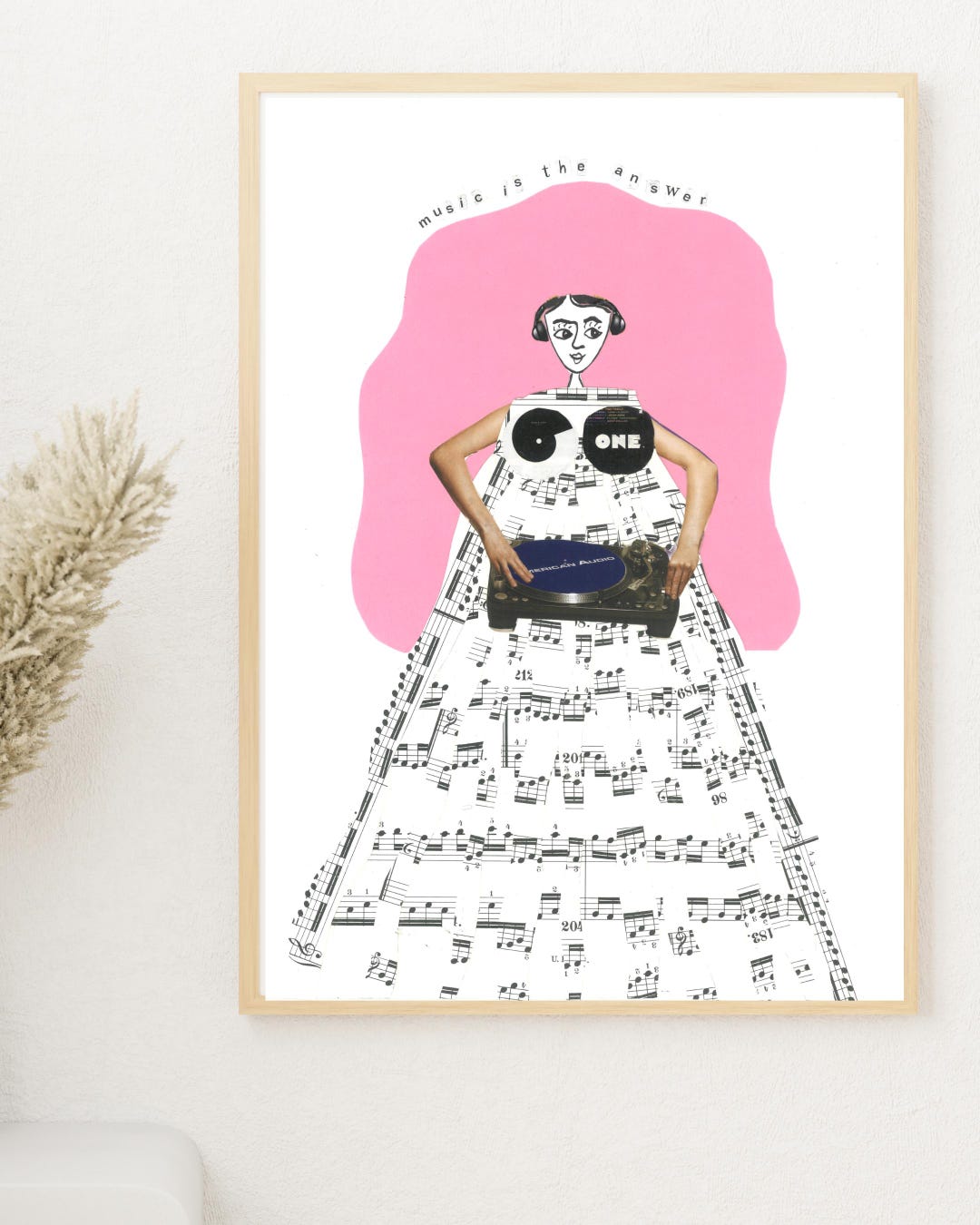 Music Collage Print | Quirky DJ Wall Art | Music Lover Gift | Abstract ...
