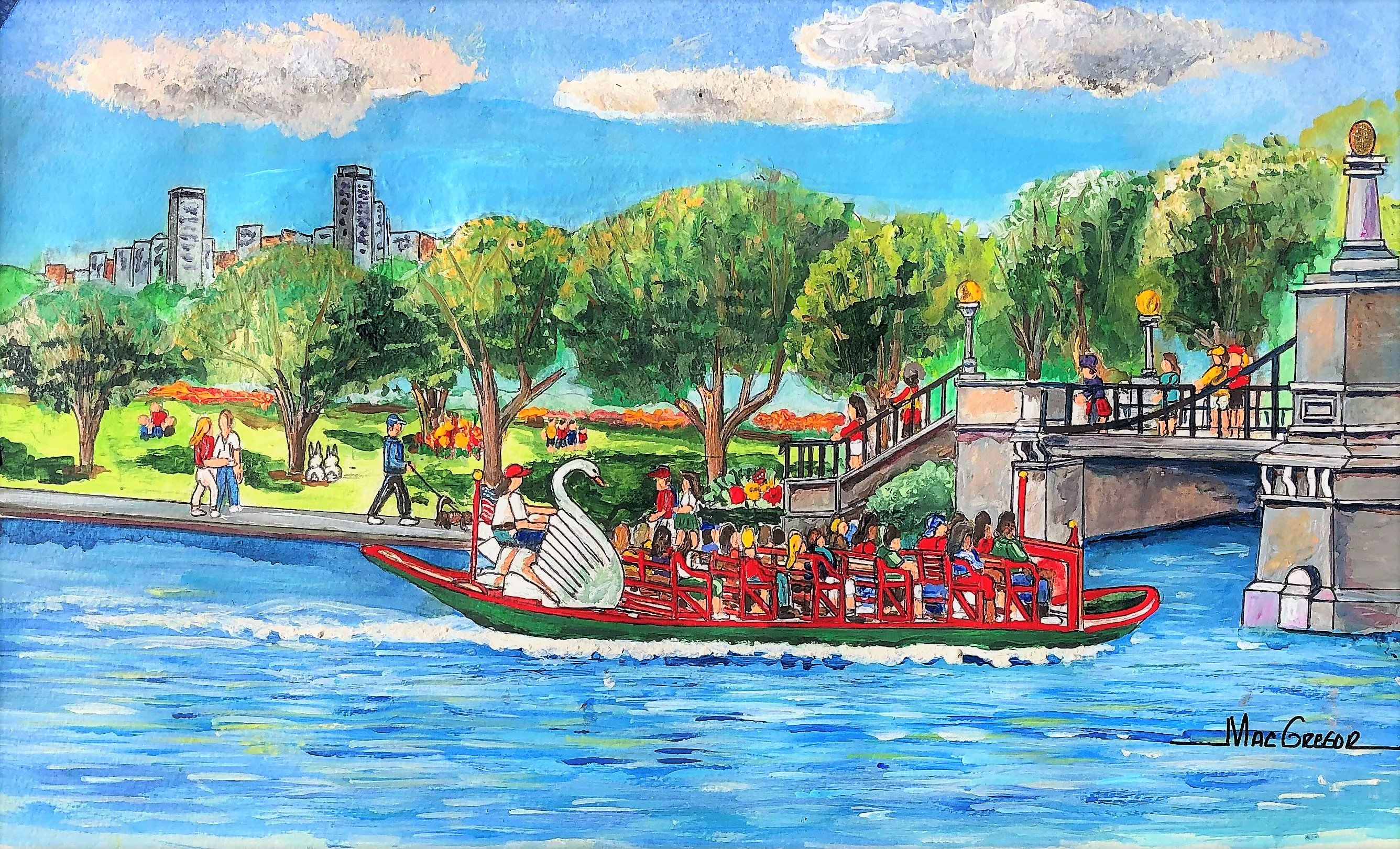 Pen & Ink Art & Collectibles Drawing & Illustration Swan Boats Boston ...