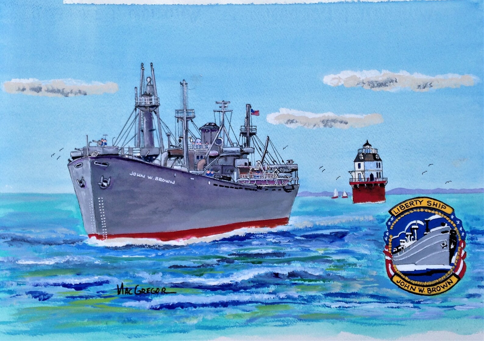 SS John W Brown Art Print - WW2 Liberty Museum Ship - Baltimore Harbor ...