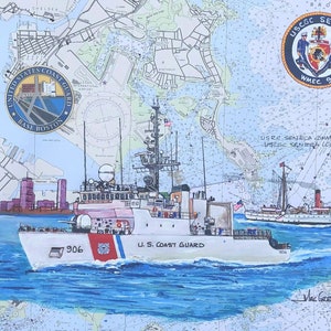 USCGC Seneca WMEC-906 Art Print US Coast Guard Cutter Boston Harbor ...
