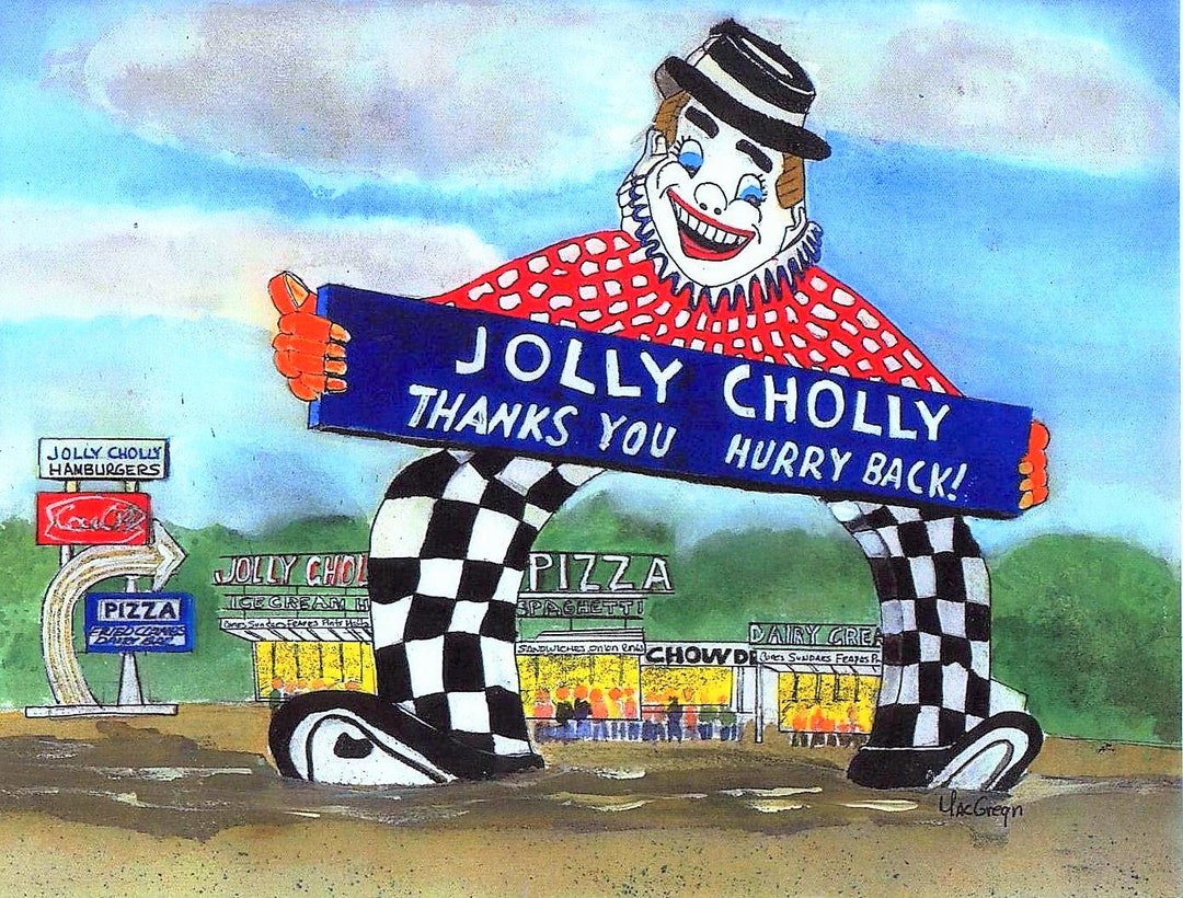 Jolly Cholly Clown Art Print North Attleboro MA Me JC Funland Amusement ...