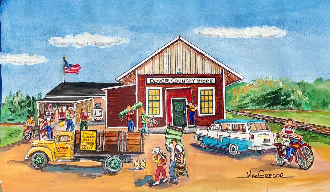 Dover Country Store Art Print - Historic Vintage Dover MA - Bargain ...