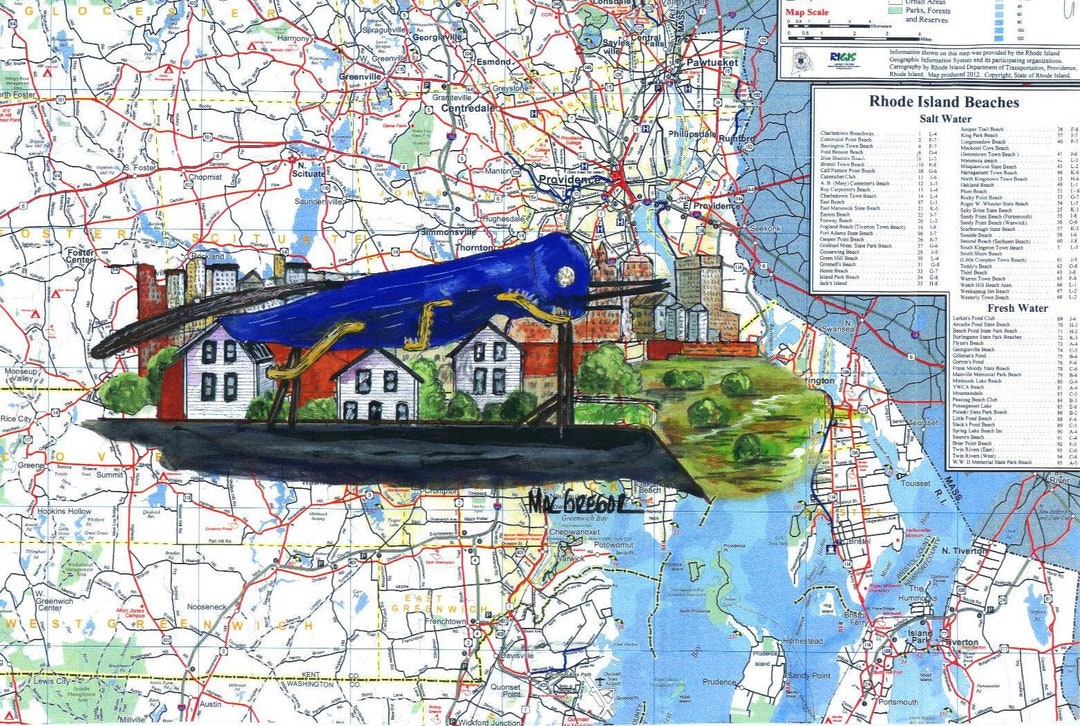 The Big Blue Bug Art Print Providence RI Icon Nostalgia - Etsy