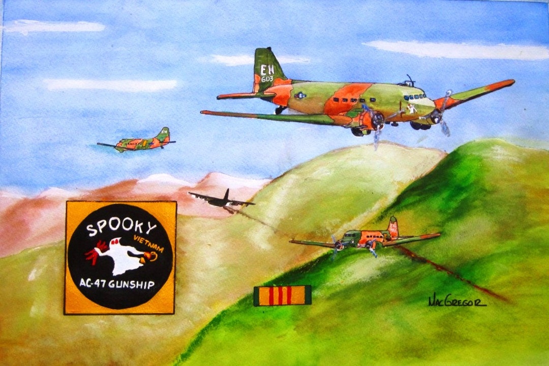 Douglas AC-47 Spooky Art Print puff the Magic Dragon US Air Force ...