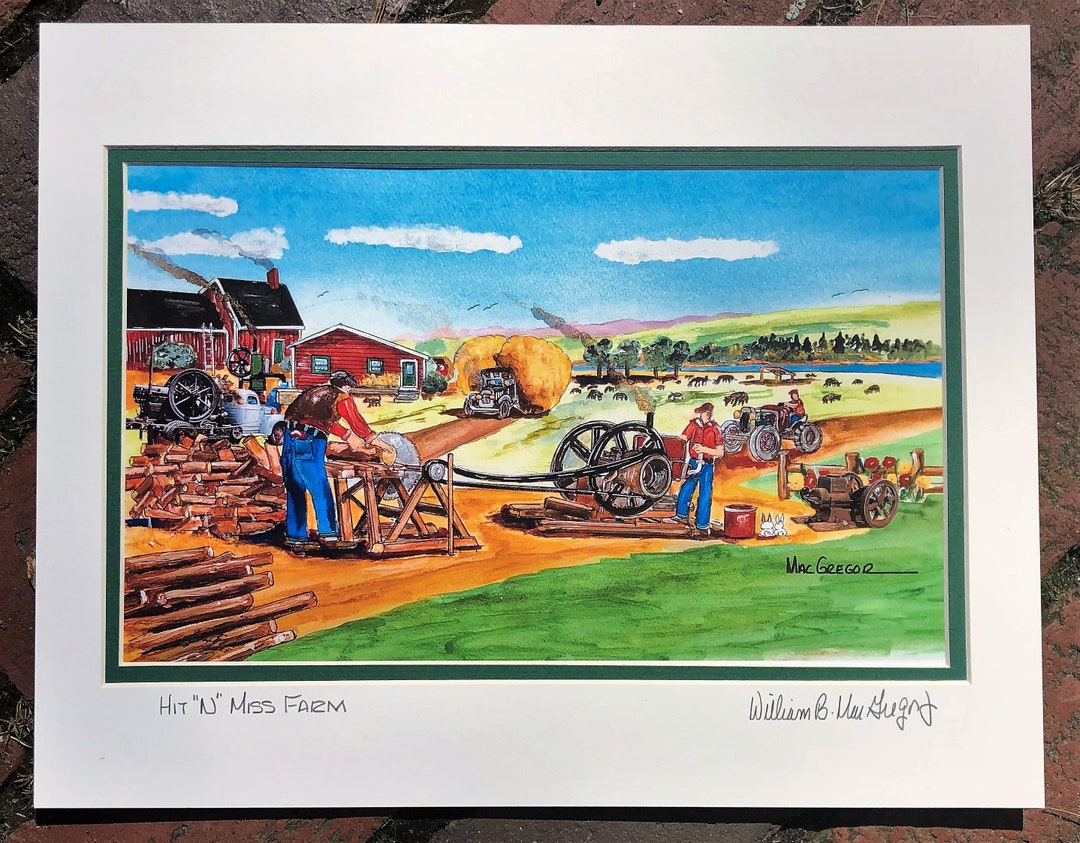 Hit & Miss Engine Art Print N Stationary Antique Flywheel Gas Engines ...