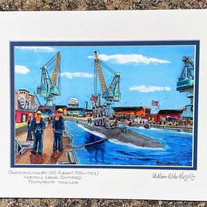 Norfolk Naval Shipyard Art Print Portsmouth VA USS Albany SSN-753 ...