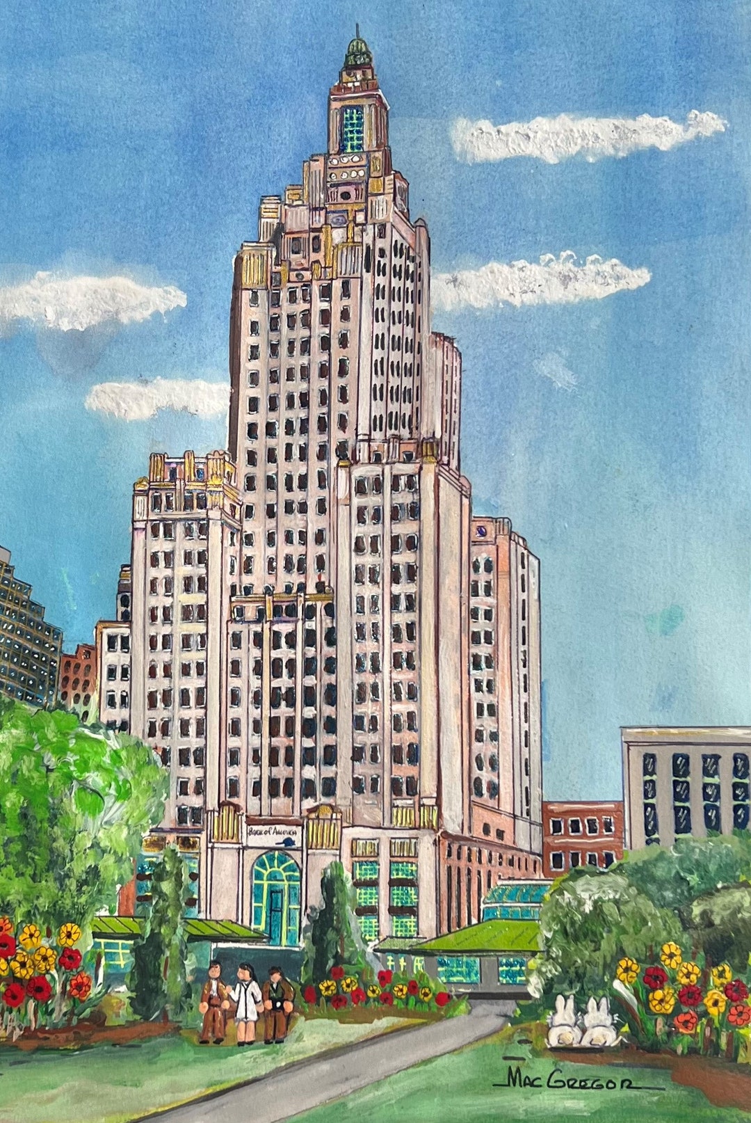 Superman Building Art Print Providence RI Tallest Skyscraper Rhody RI ...