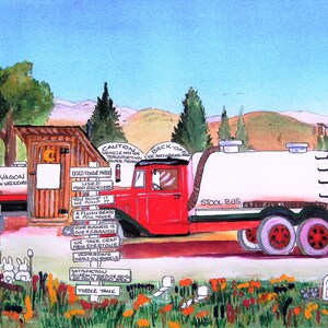 Septic Truck Funny Slogans Personalized Art Print Outhouse - Etsy