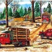 Logging Art Print Lumberjack & Timber Vintage Forestry Tree Cutting ...