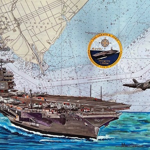 USS Gerald R Ford CVN-78 Art Print Navy Aircraft Carrier Ship US ...