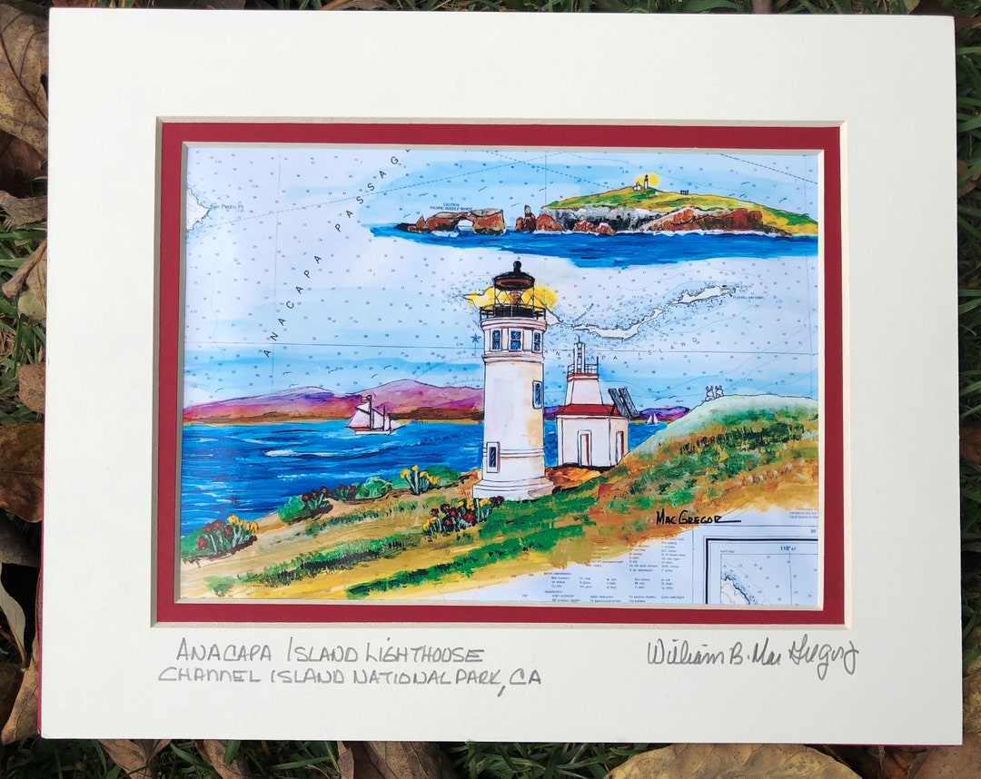 Anacapa Island Lighthouse Art Print Santa Barbara CA Channel Islands ...