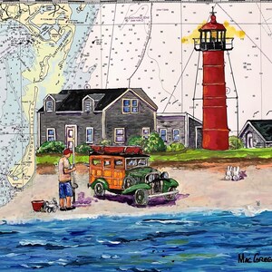 Monomoy Point Lighthouse Art Print Chatham Cape Cod National Seashore ...