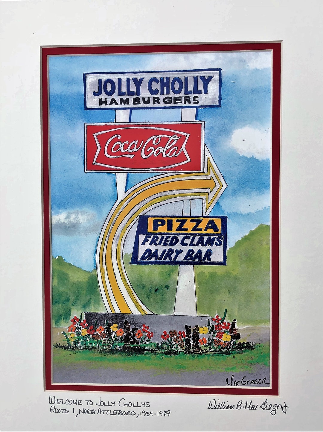 Jolly Chollys Road Sign Art Print Funland Amusement Park Jolly Cholly ...