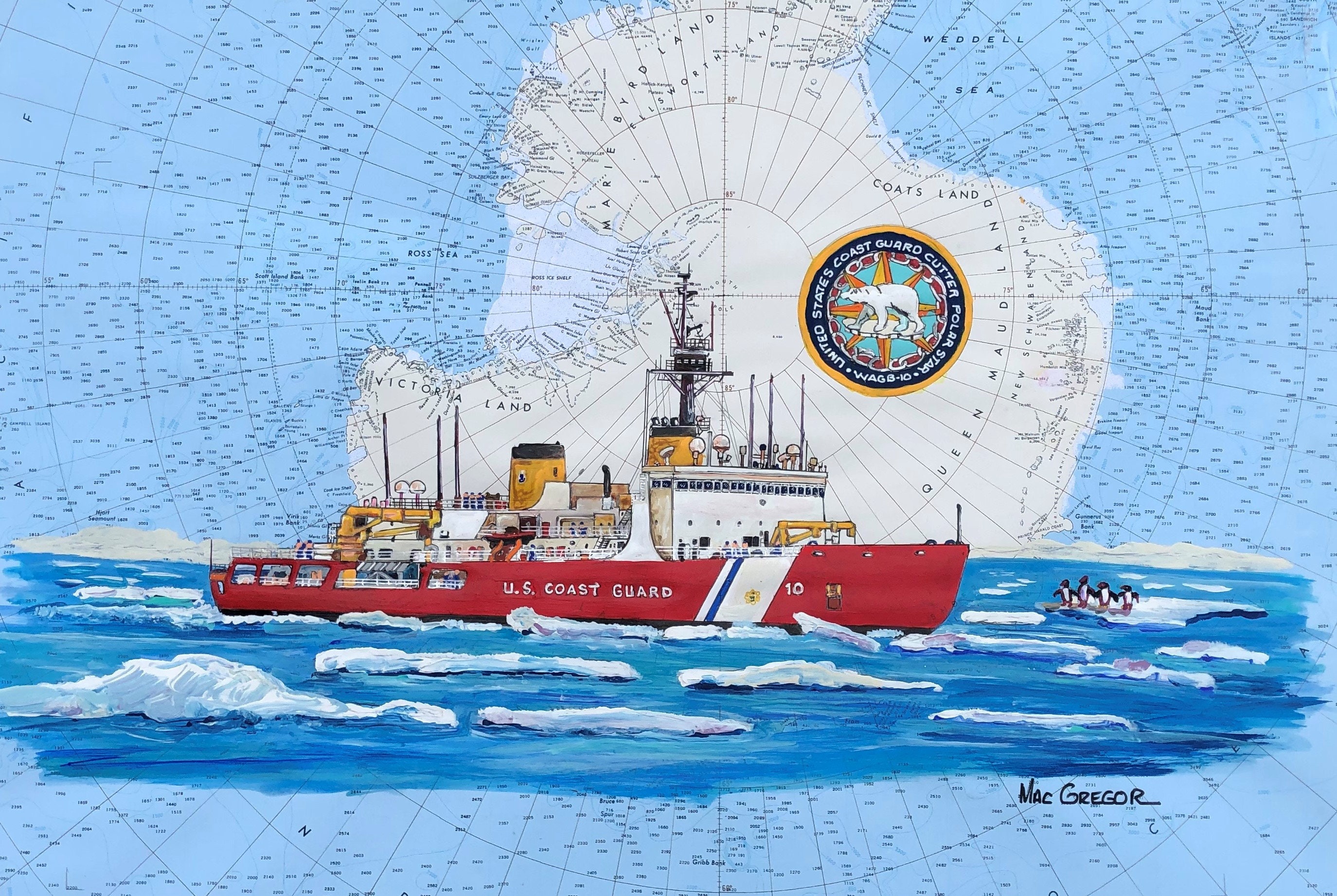 USCGC Polar Star Nautical Chart Art Print US Coast Guard Ice - Etsy ...