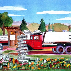 Septic Truck Funny Slogans Personalized Art Print Outhouse - Etsy