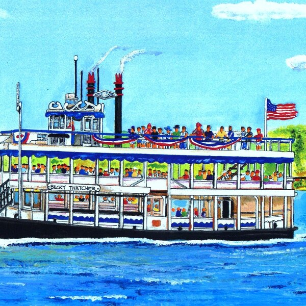 Riverboat Wall Art - Etsy