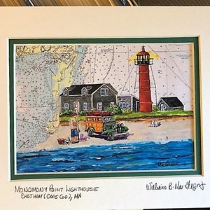 Monomoy Point Lighthouse Art Print Chatham Cape Cod National Seashore ...