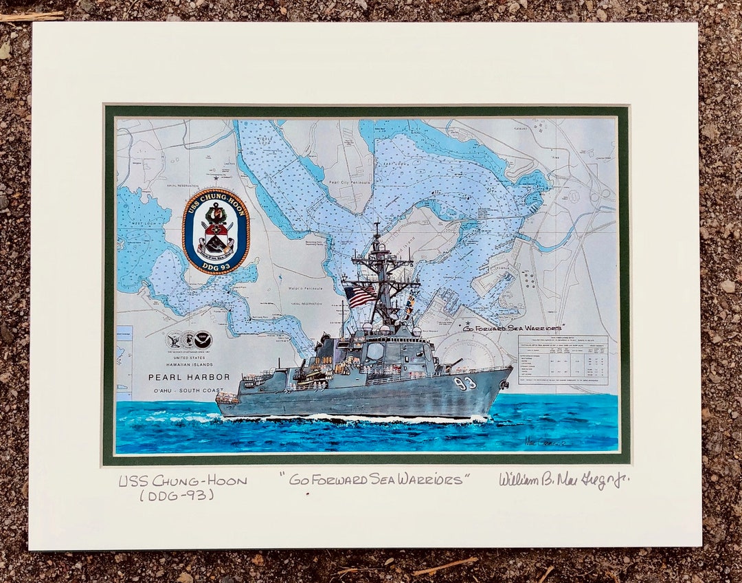 USS Chung-hoon DDG 93 Art Print - Pearl Harbor Naval Base - US Navy ...