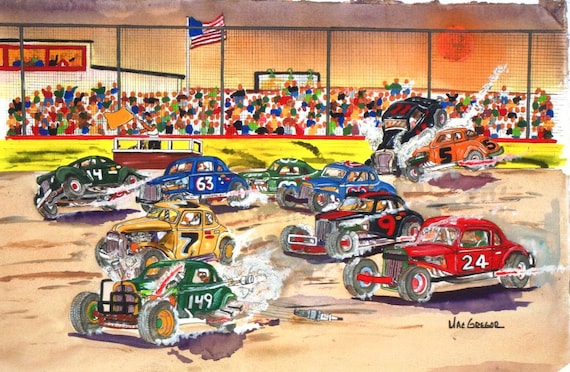 Track Car Race Wall