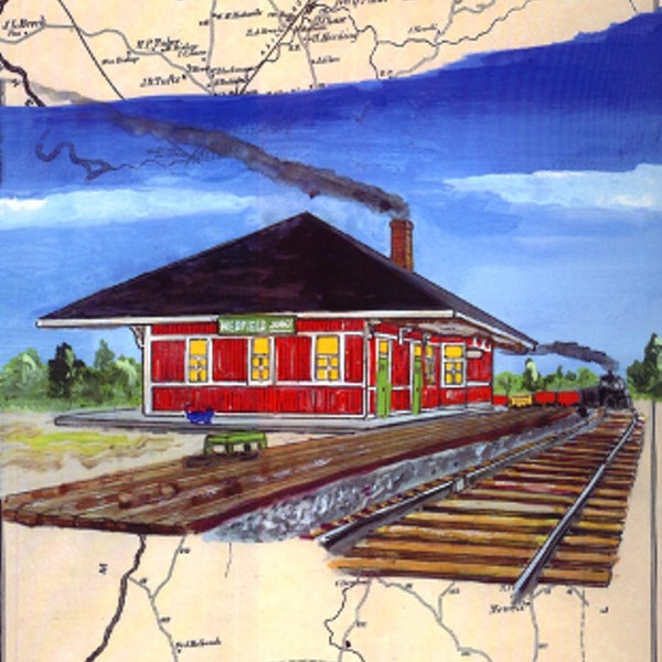 Railroad Station Painting - Etsy