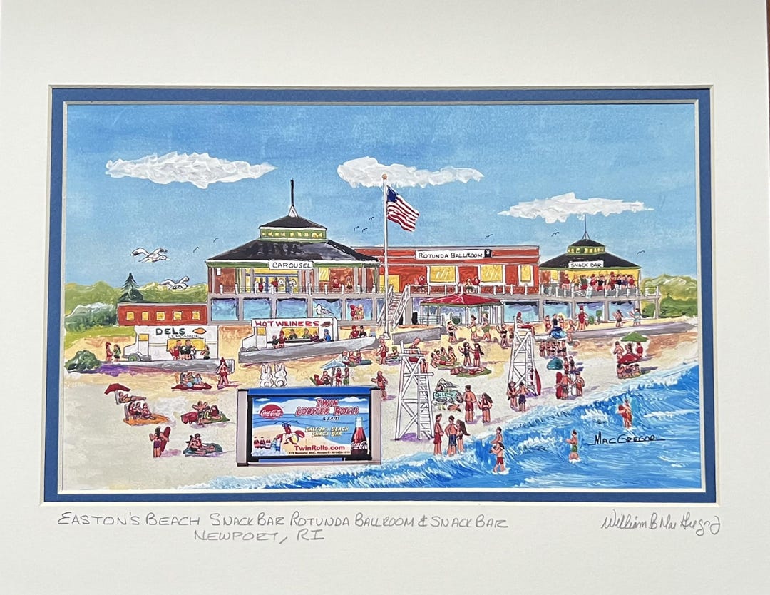 Easton's Beach Snack Bar Art Print First Beach Newport RI Historic ...
