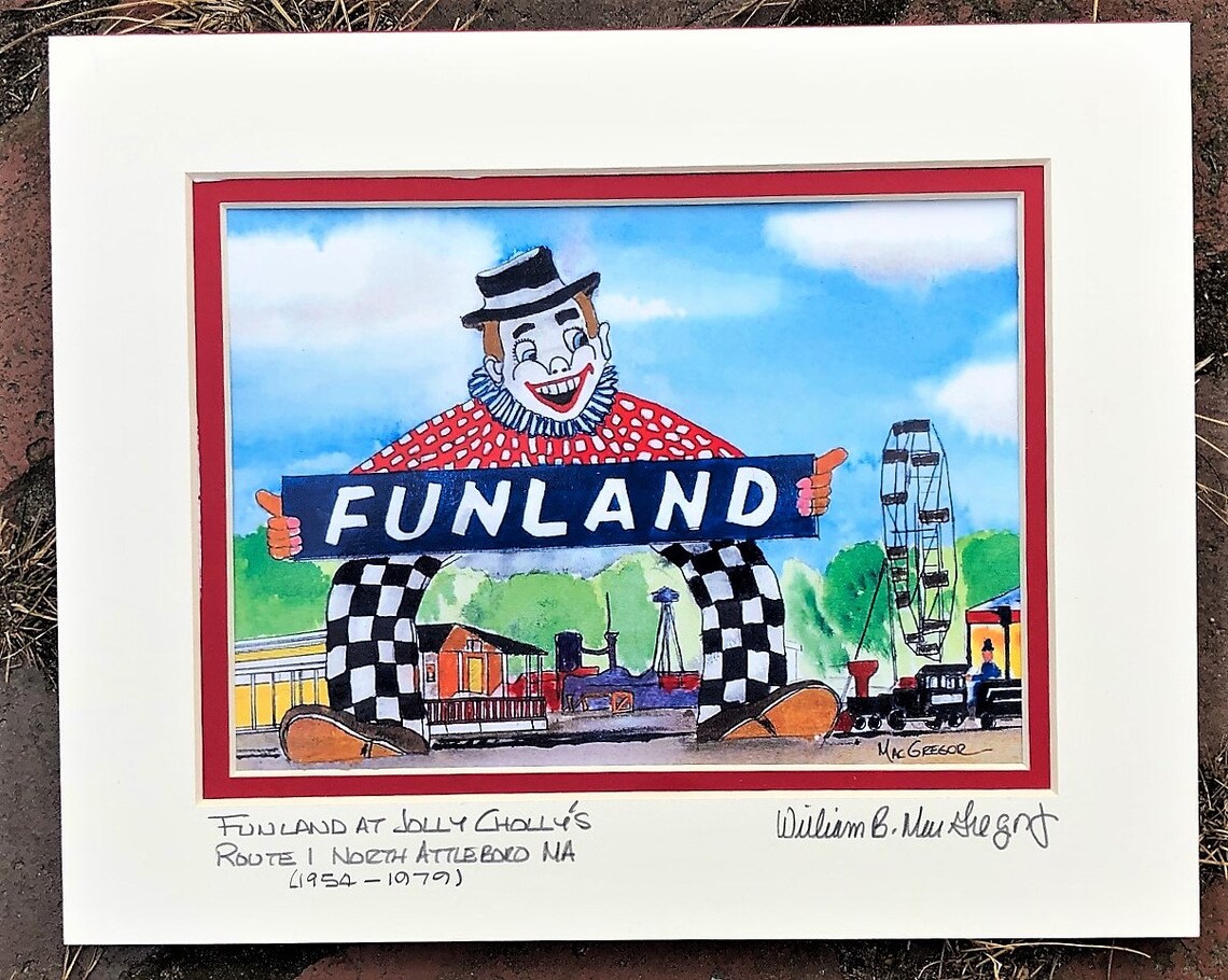 Jolly Chollys Funland Amusement Park Art Print - Jolly Cholly Clown Mr ...