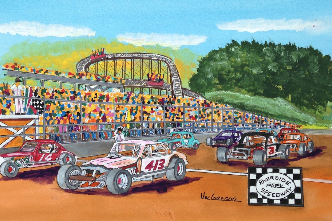 Riverside Park Speedway Art Print Agawam MA Short Track Stock Car ...