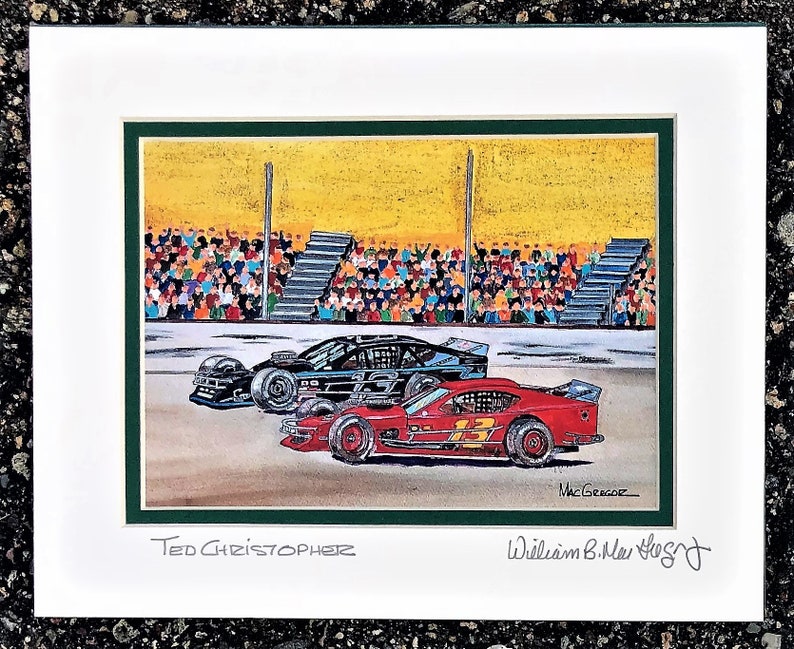 Ted Christopher driving 13 Art Print race car driver New | Etsy