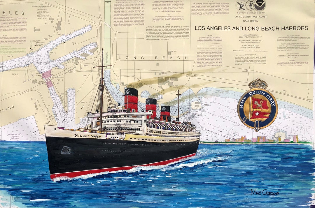 RMS Queen Mary Art Print-long Beach Los Angeles CA British Ocean Liner ...