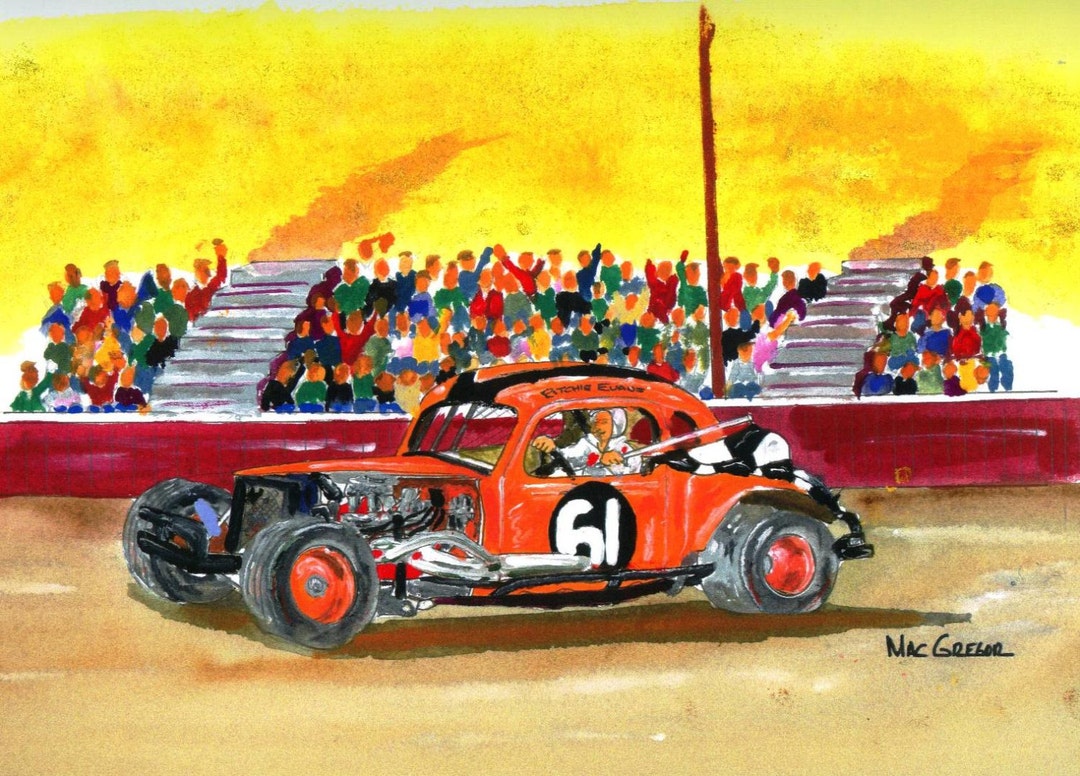 Richie Evan's #61 Art Print Race Car Driver New England & New York Gift ...