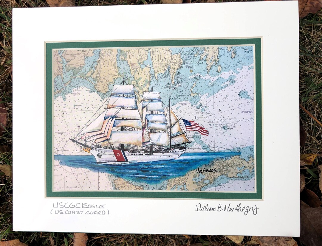 USCGC Eagle WIX-37 Art Print New London Ct US Coast Guard Academy ...