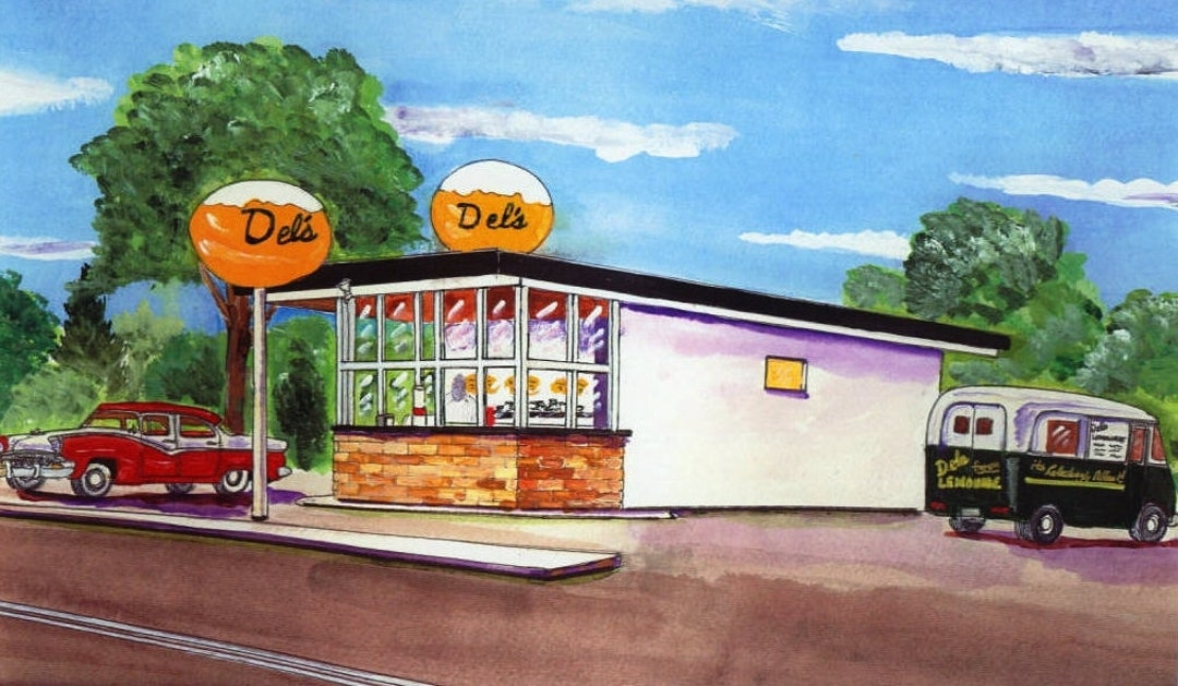 Del's Lemonade Art Print Cranston RI Dels Frozen Lemonade Lemon Iconic ...