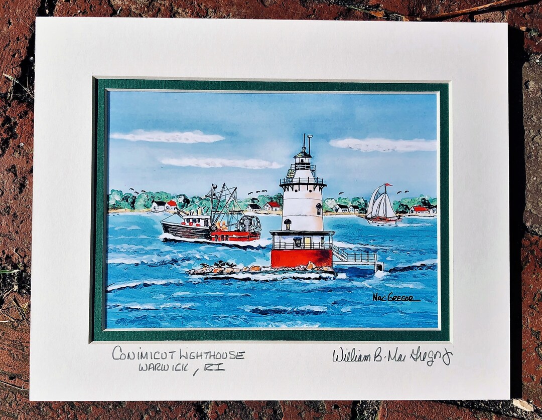 Conimicut Lighthouse Art Print - Point Shoal Warwick RI - Narragansett ...