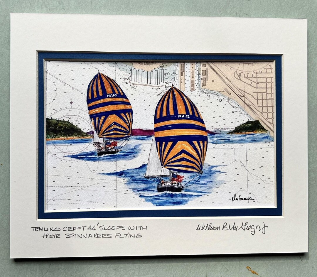 US Naval Academy 44 Ft Sail Training Sloops Art Print 44s Naval Academy ...