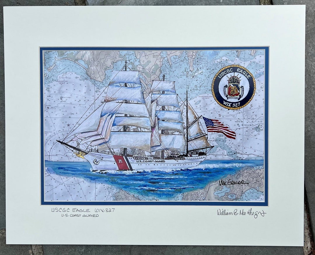 USCGC Eagle Art Print WIX-37 US Coast Guard Academy Training Ship ...