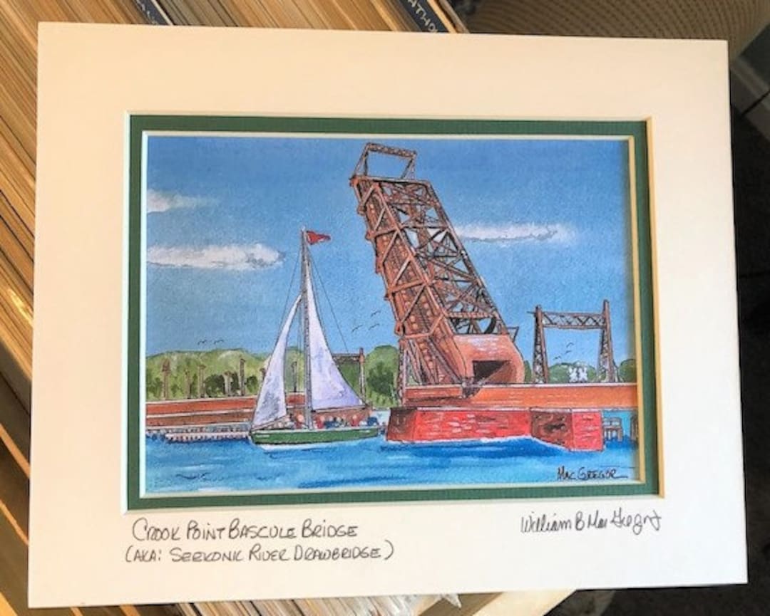 Stuck up Bridge Art Print or Magnet East Providence Rhode Island RI ...